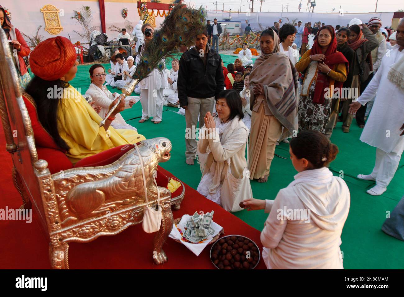 Japanese devotees take blessings of Sai Maa at Satua Baba's camp at ...