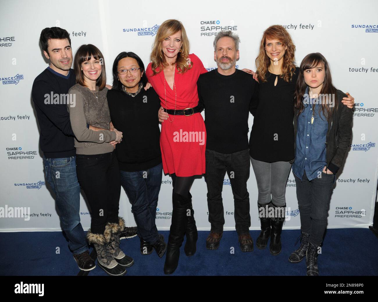 The cast and director of "Touchy Feely", from left, actor Ron ...