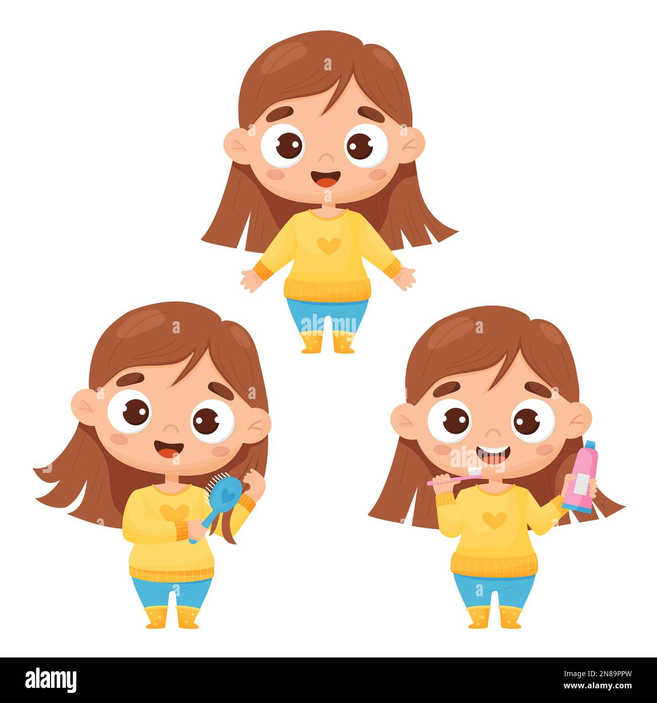 Hygiène corporelle enfant Banque d'images vectorielles - Alamy