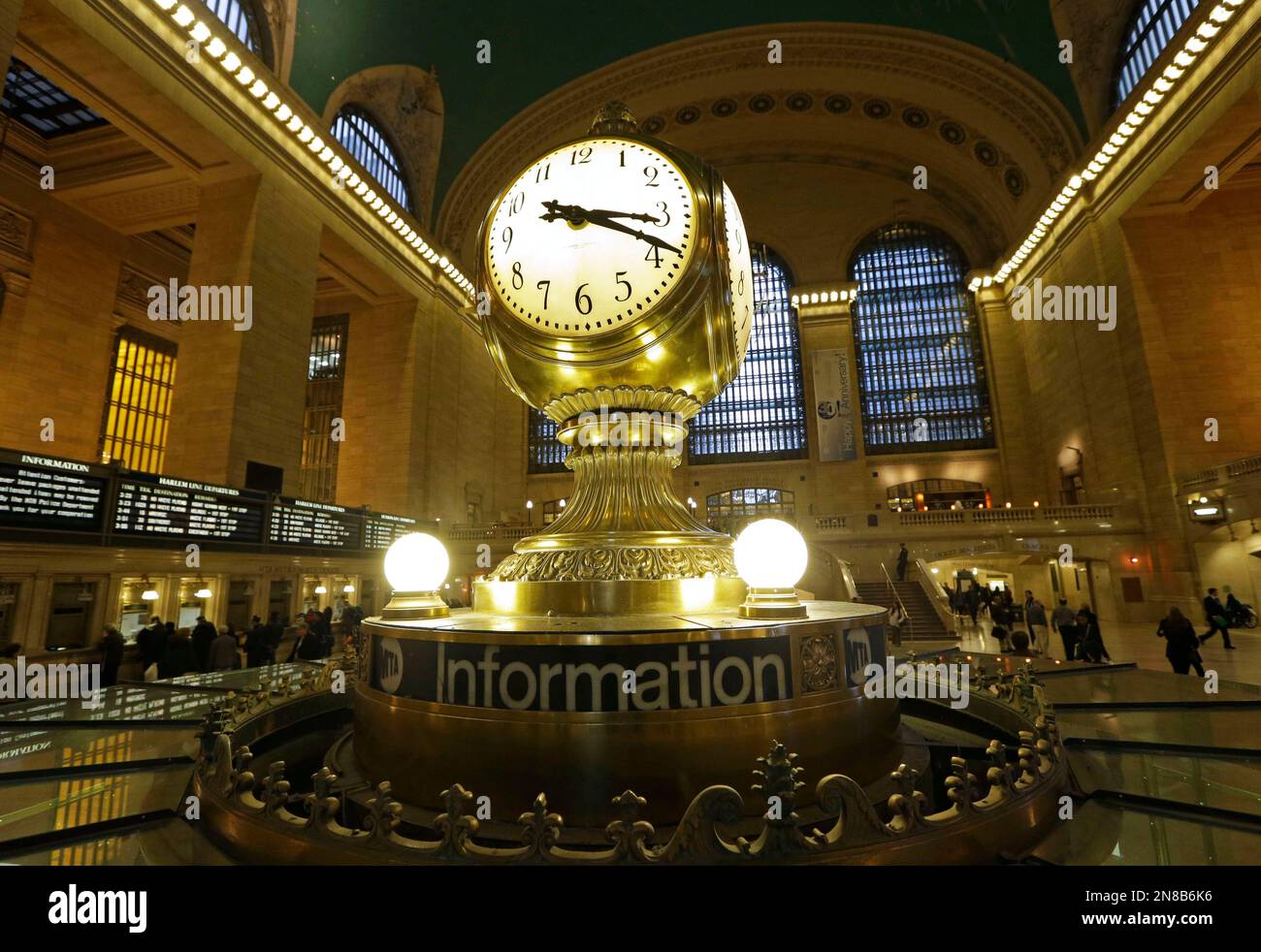 The famous opalescent clock keeps time at the center of the main ...
