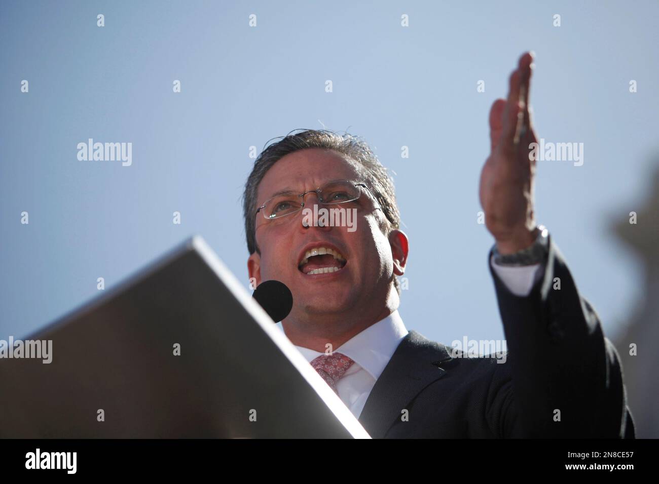 Puerto Rico's newly sworn-in Gov. Alejandro Garcia Padilla delivers his ...