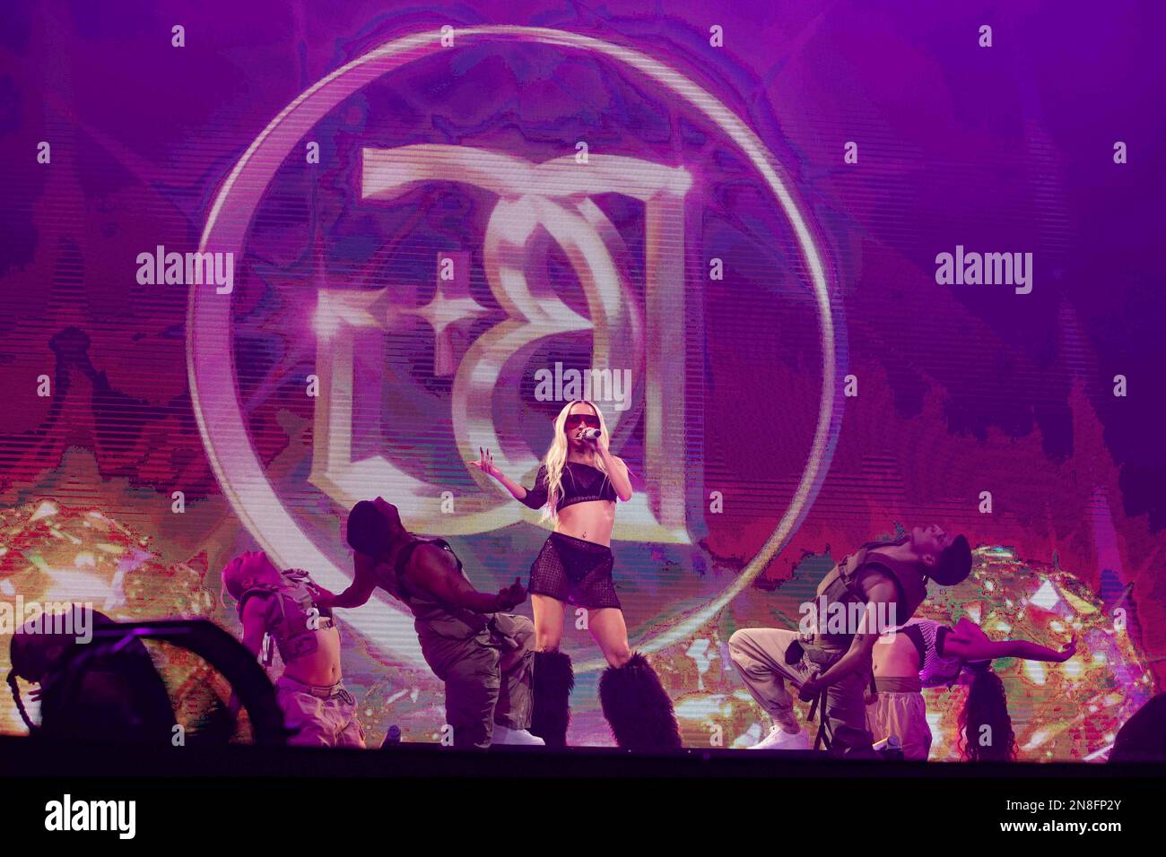 Singer Bad Gyal during a performance at the Palau Sant Jordi, February ...