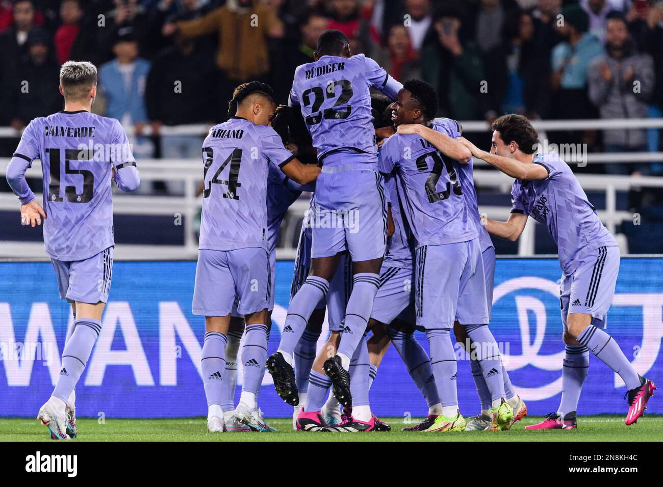 Rabat, Maroc - 08 février : Sergio Arribas du Real Madrid (C) célébrant ...