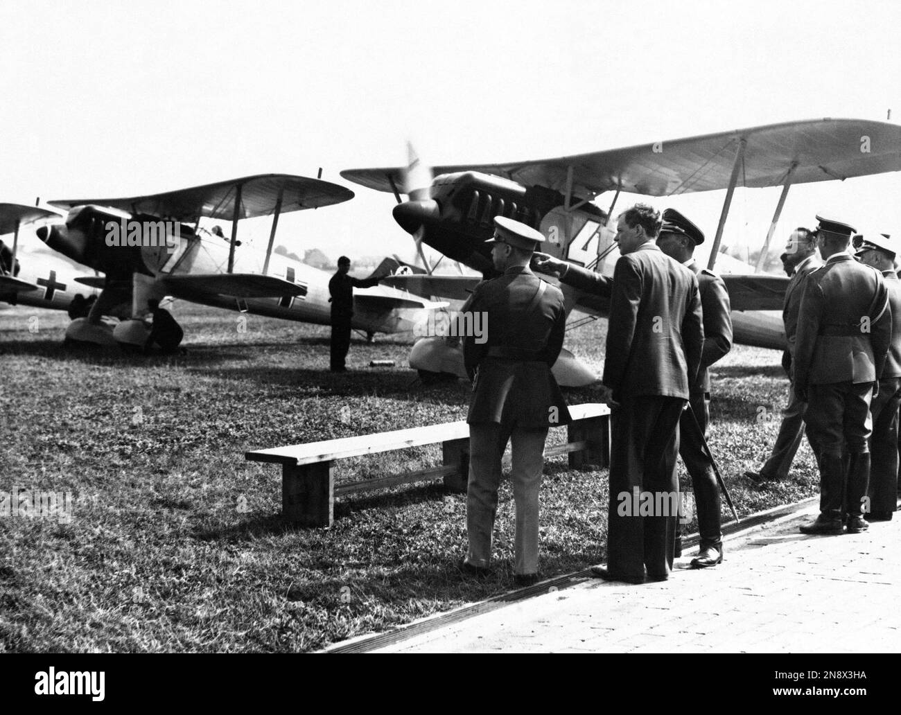 Col. Charles A. Lindbergh visits Berlin, and inspects the Richthofen ...