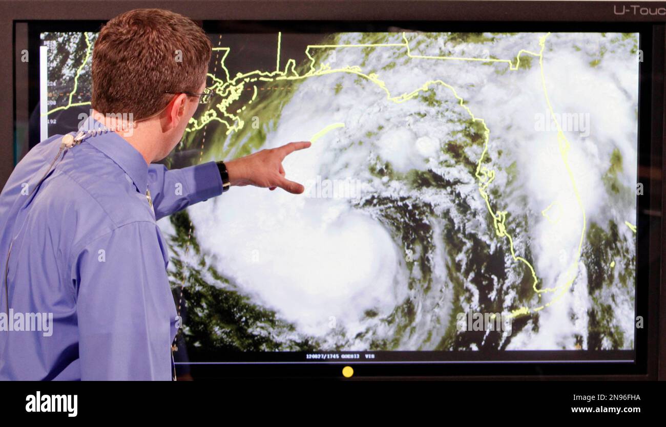 Dr. Rick Knabb, director of the National Hurricane Center, gives an ...