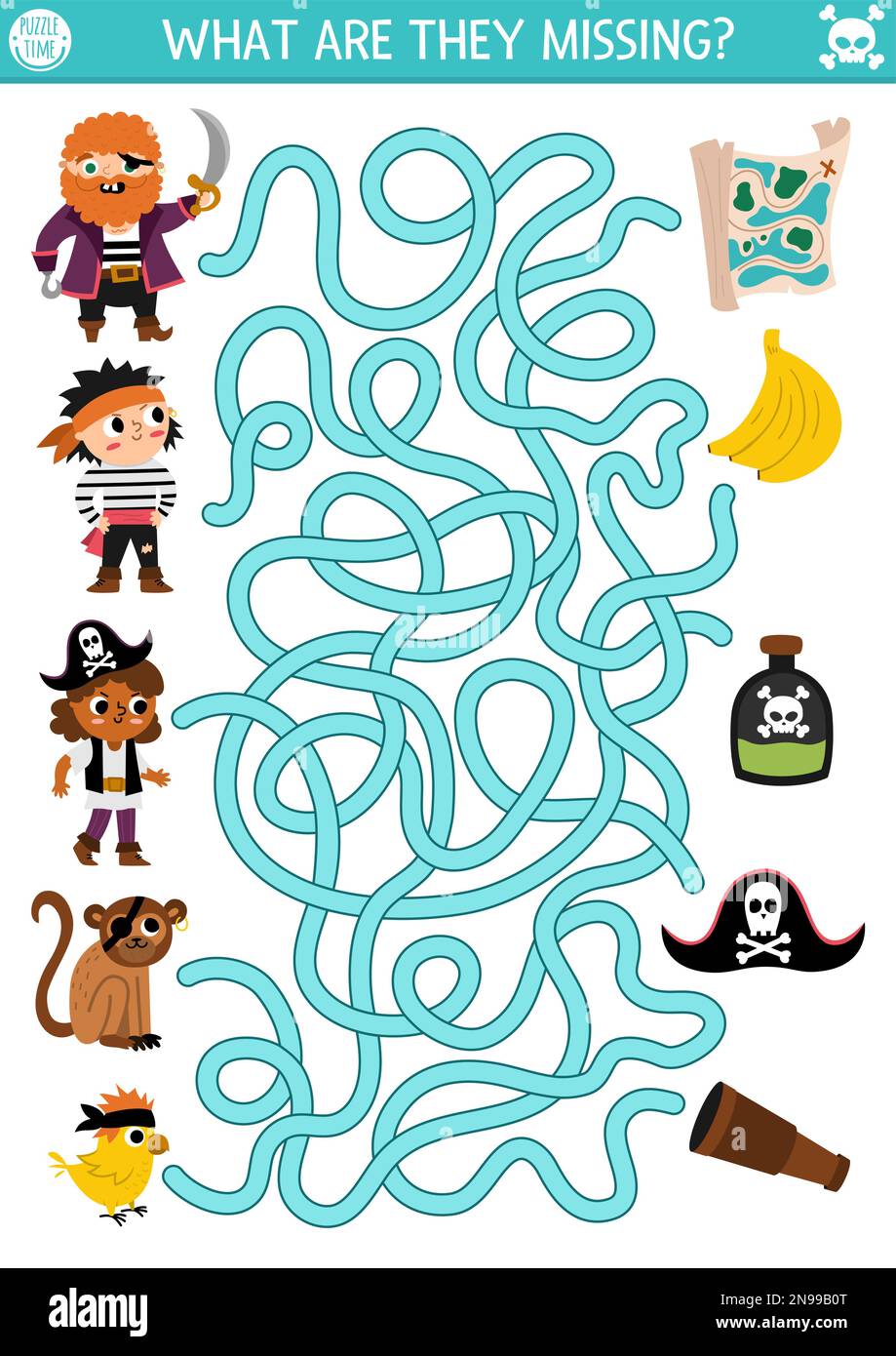 Labyrinthe de pirates pour les enfants. Chasse au Trésor, activités ...