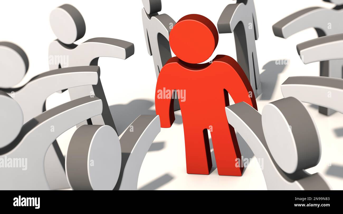 Une image symbolique sur le sujet de la stigmatisation. Une personne ...