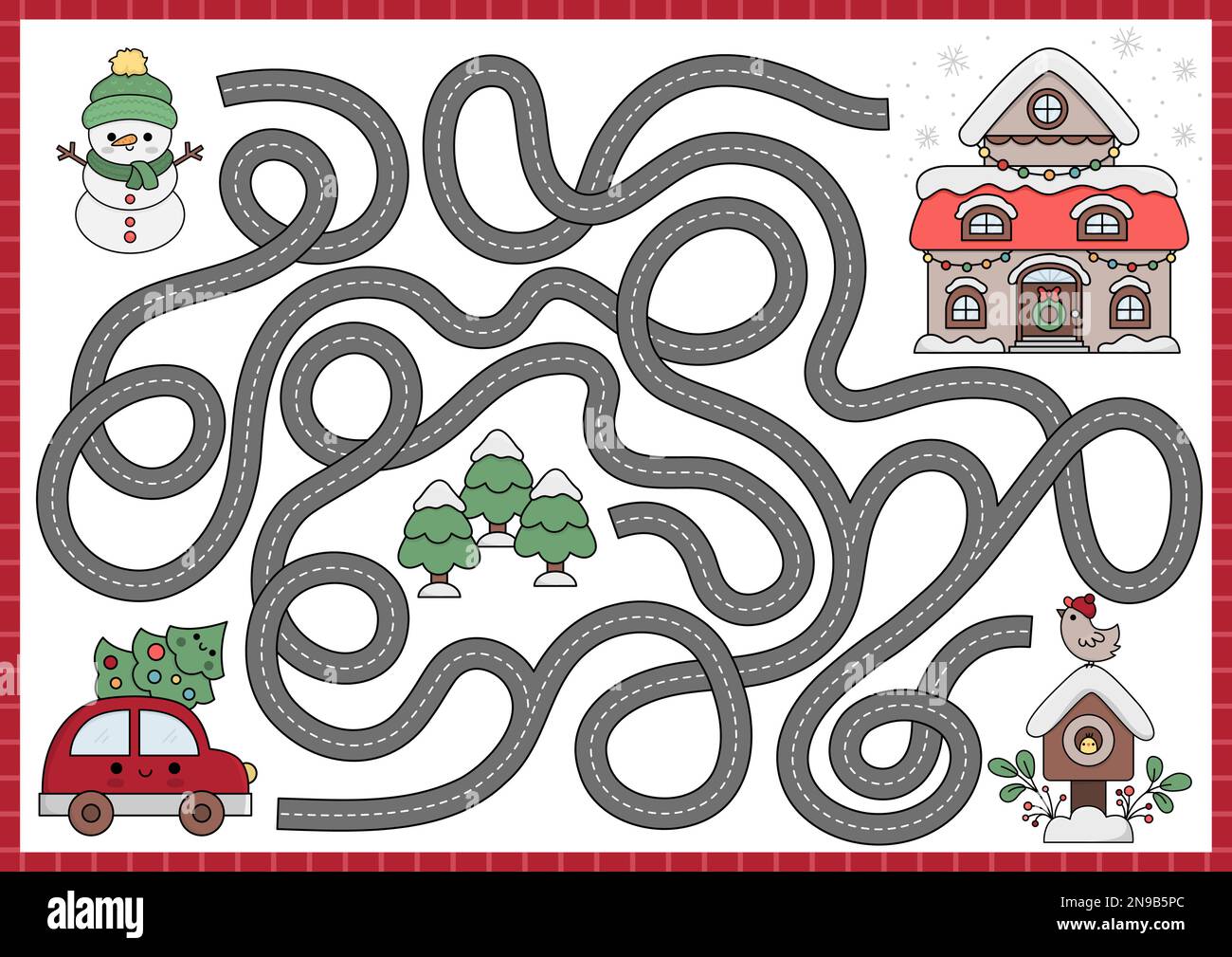 Labyrinthe de Noël pour les enfants. Vacances d'hiver préscolaires ...