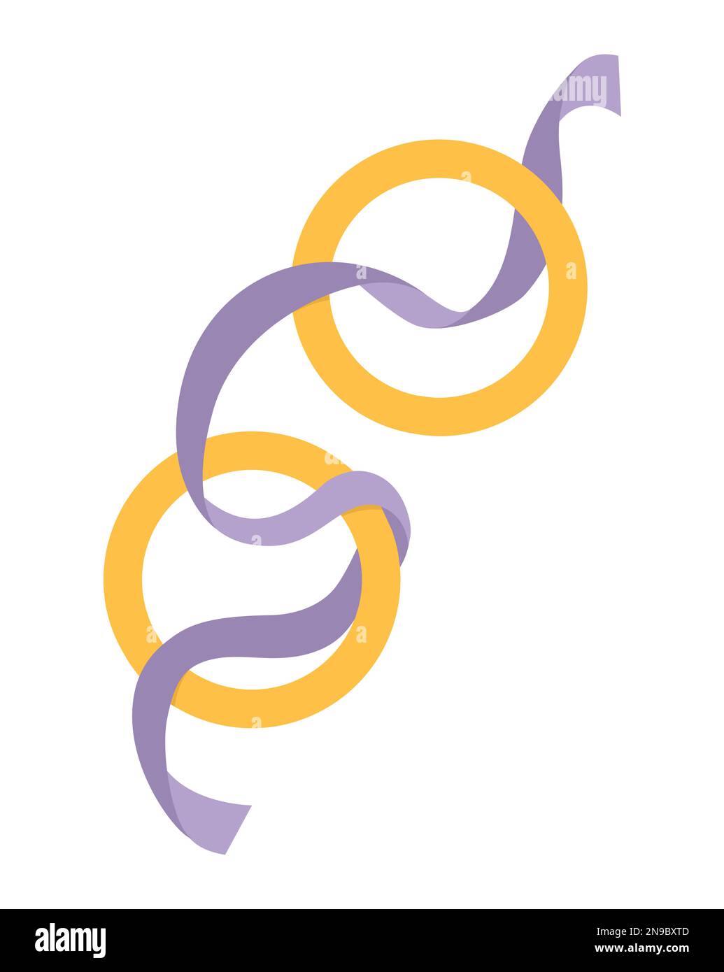 Anneaux de mariage vectoriels avec ruban violet. Élément clipart de ...