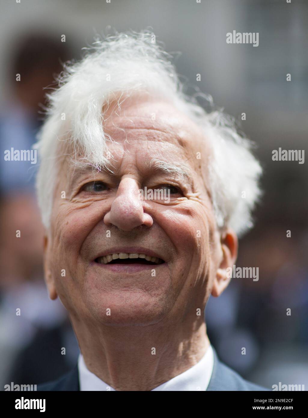 Former German President Richard von Weizsaecker smiles before a ...