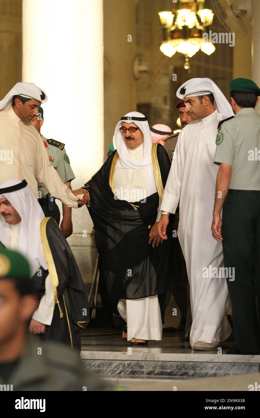 Emir of Kuwait, Sabah Al-Ahmad Al-Jaber Al-Sabah, center, arrives to ...