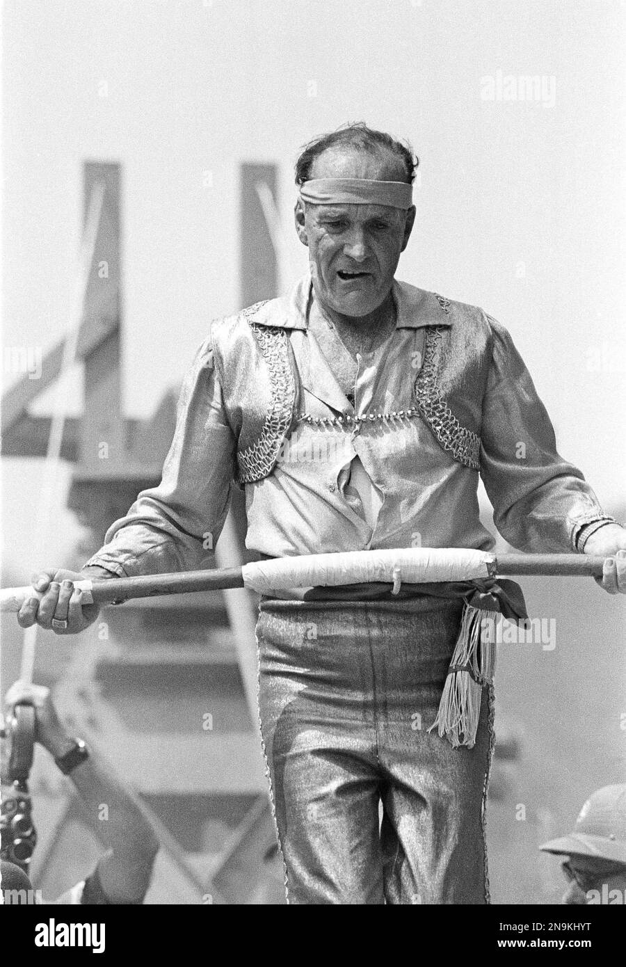 FILE- In this July 18, 1970 file photo, daredevil Karl Wallenda nears ...