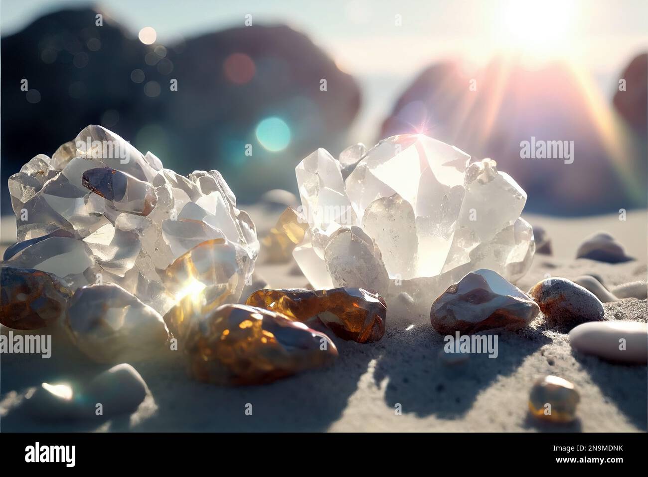Une ai a généré une illustration de la composition de Quartz pour la guérison et la méditation ...