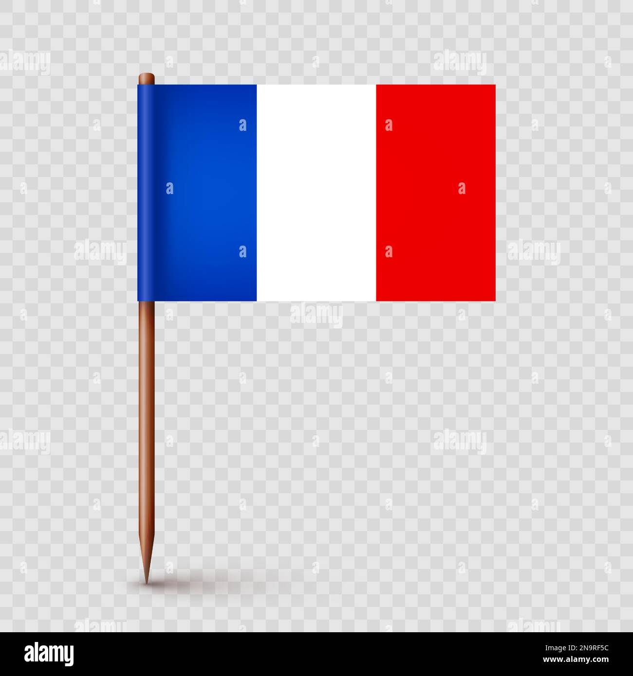 Drapeau de cure-dents français réaliste. Souvenir de France. Cure-dent ...