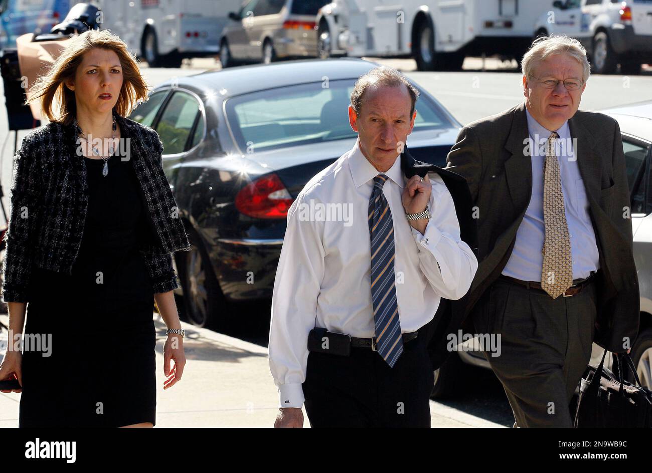 Allison Van Laningham, left, Abbe Lowell, center, and Alan Duncan ...