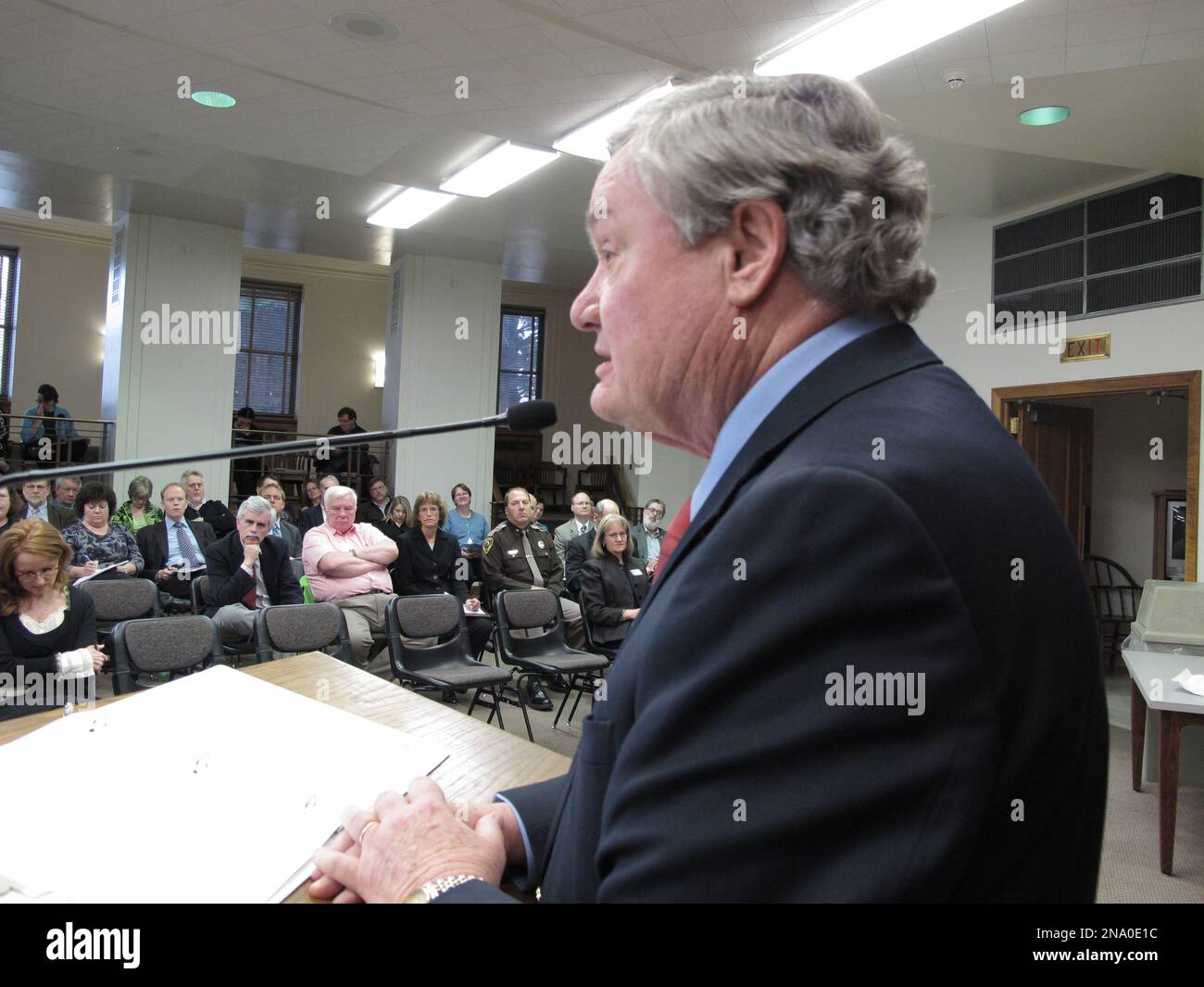 North Dakota Gov. Jack Dalrymple speaks on Monday, April 16, 2012, to a ...