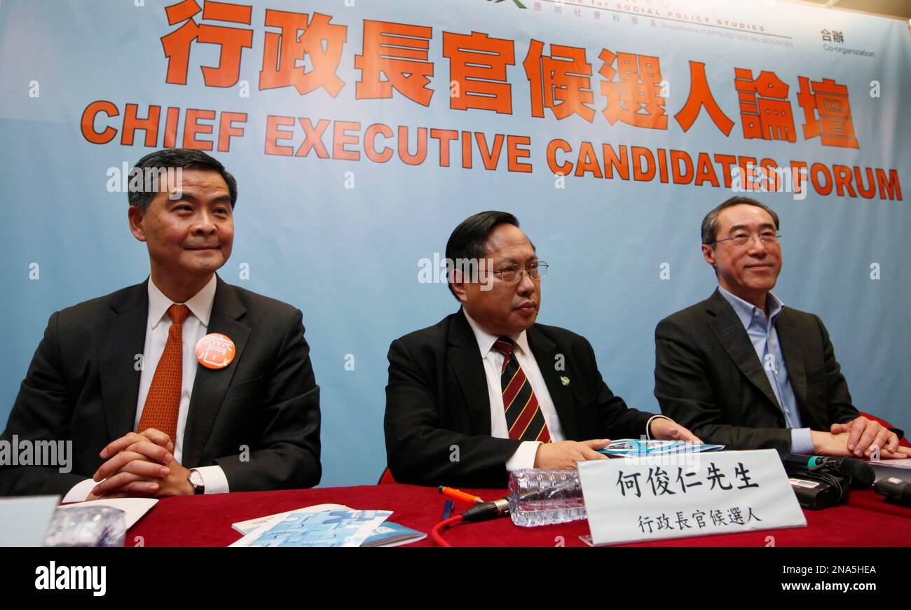 From right, former Hong Kong Chief Secretary Henry Tang, Democratic ...