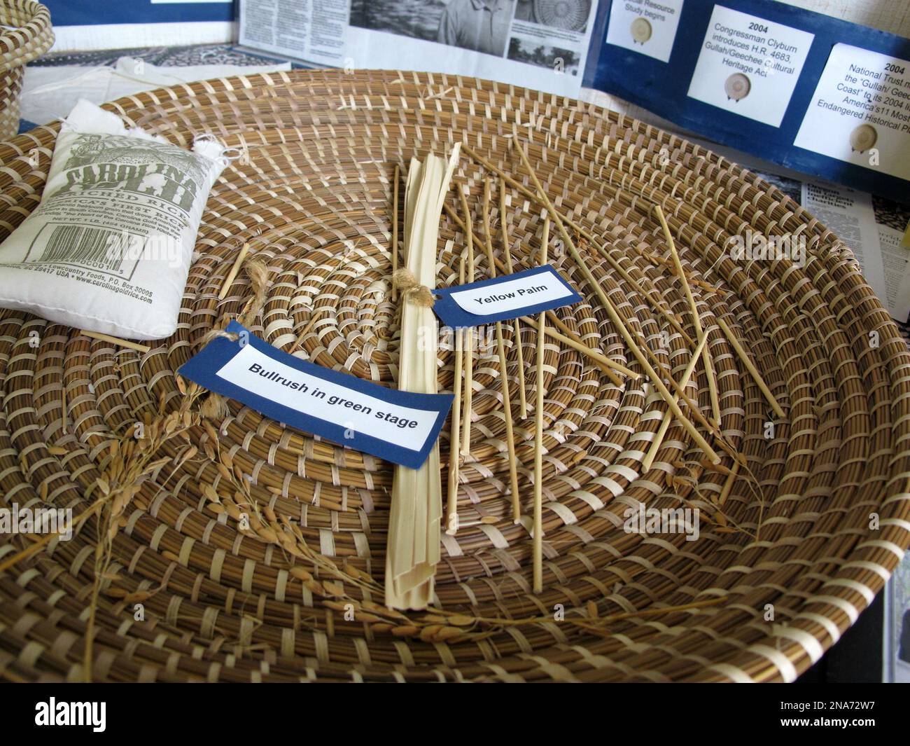 In this Feb. 29, 2012 photo, a sweetgrass basket, one of the crafts of ...