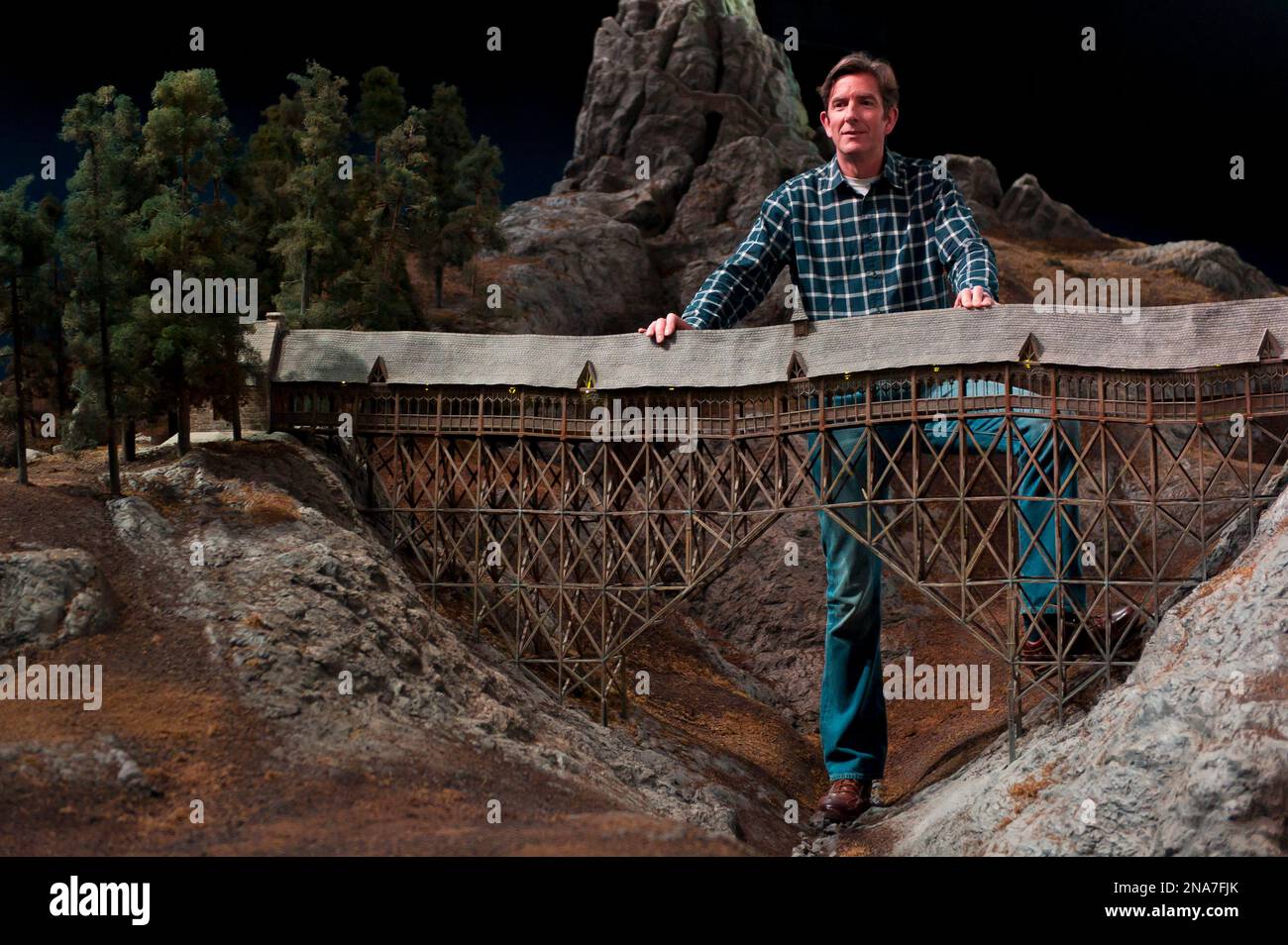 Jose Granell, model supervisor, unveiles a model of Hogwarts castle at ...