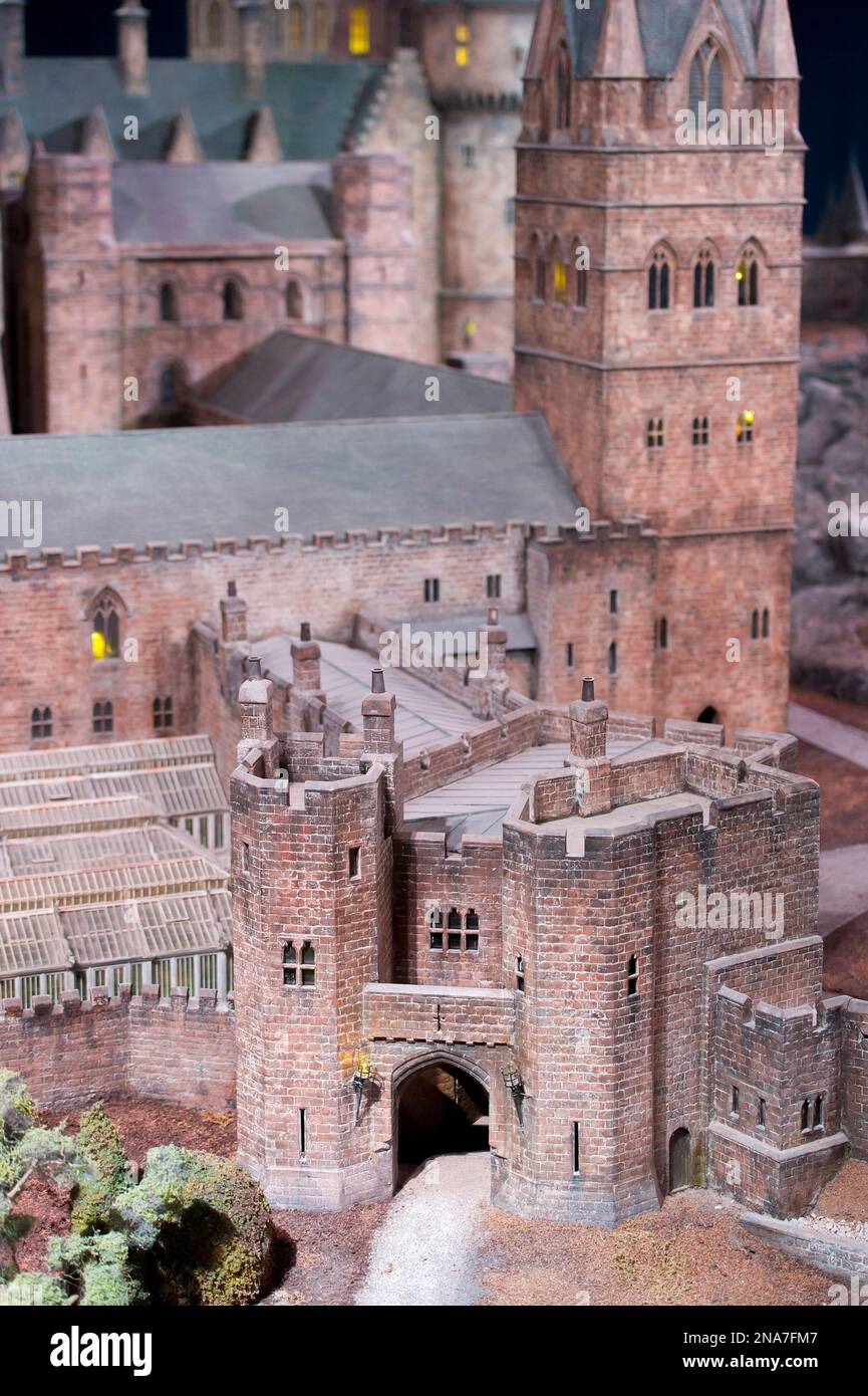 A model of Hogwarts castle from the Harry Potter film series is ...