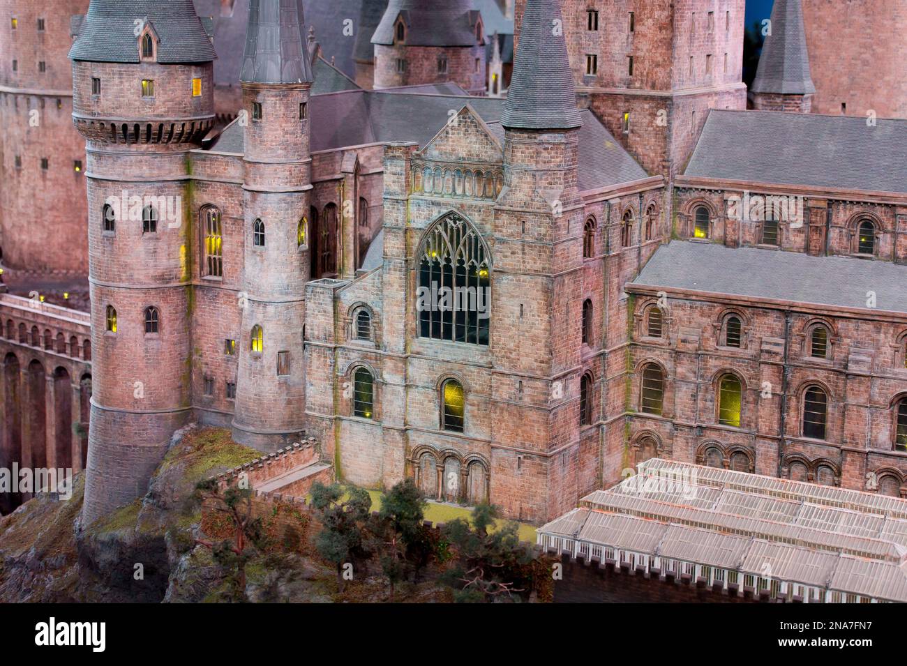 A model of Hogwarts castle from the Harry Potter film series is ...