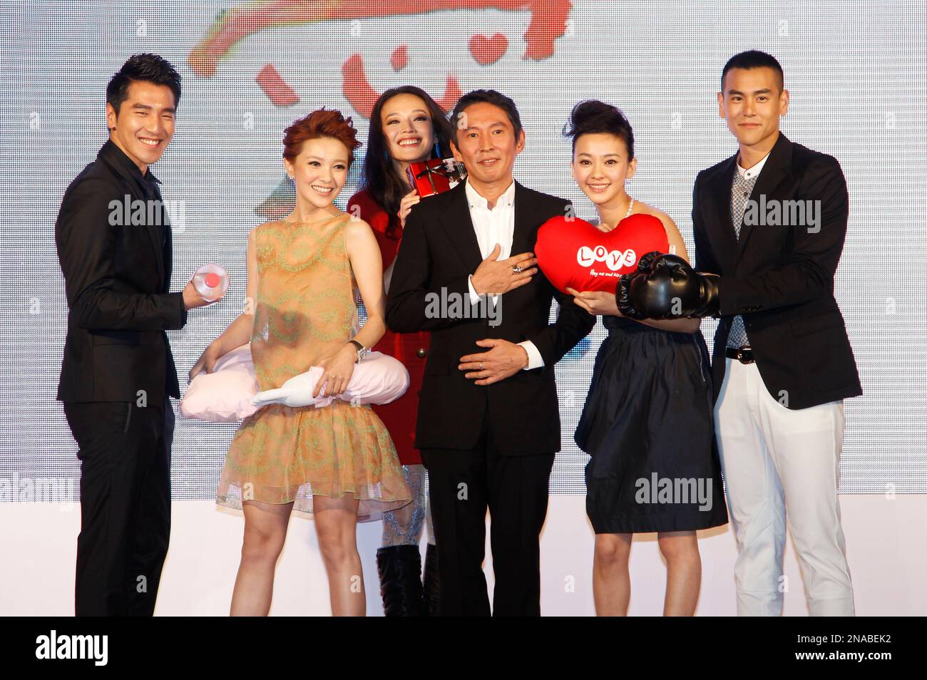 From left to right:Taiwanese actor Mark Chao, Taiwanese actress Amber ...