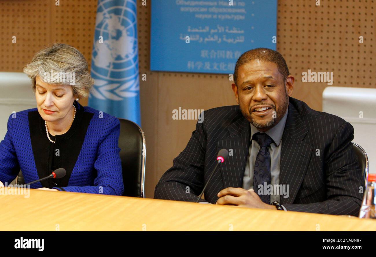 Oscar-winning US actor Forest Whitaker, right, with at his side UNESCO ...