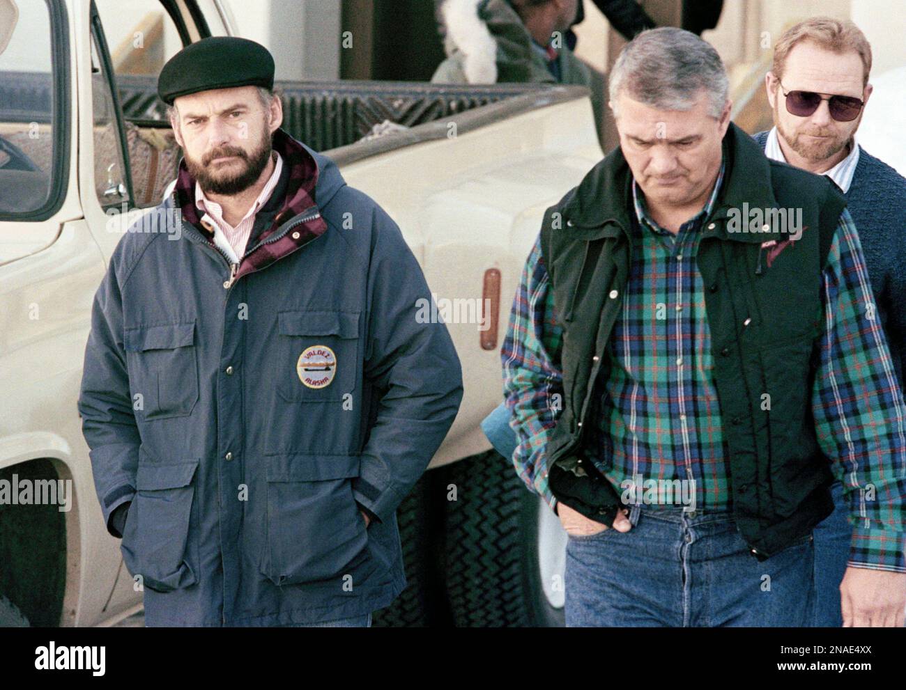 Joseph J. Hazelwood, left, captain of Exxon Valdez and Gregory Cousins ...