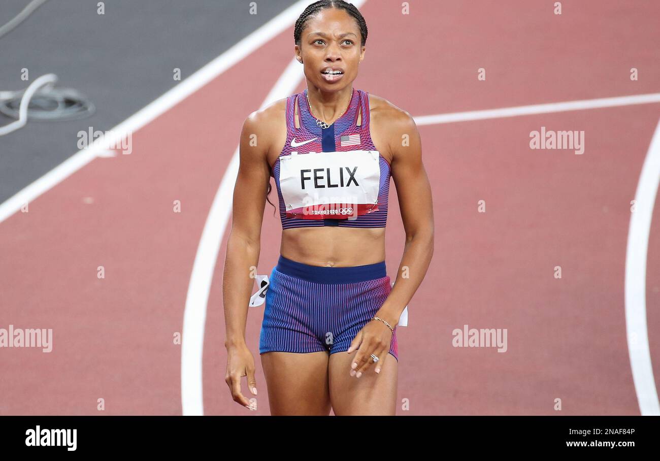 06 AOÛT 2021 - Tokyo, Japon: Allyson Felix des États-Unis remporte une ...