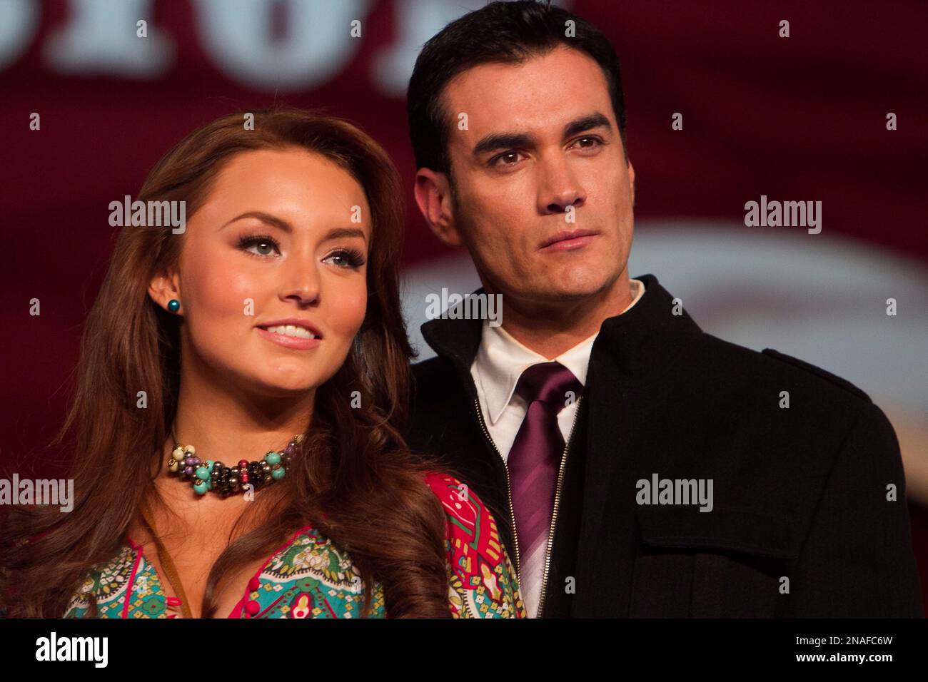 Mexican actress Angelique Boyer and Mexican actor David Zepeda, both ...