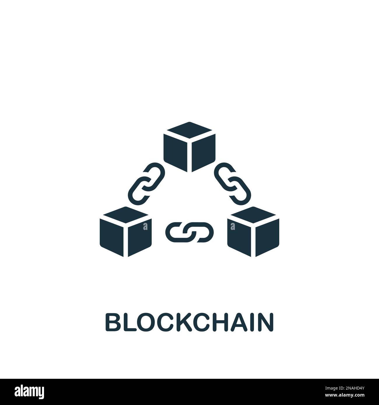 Icône de blockchain. Panneau monochrome simple de la collection de ...