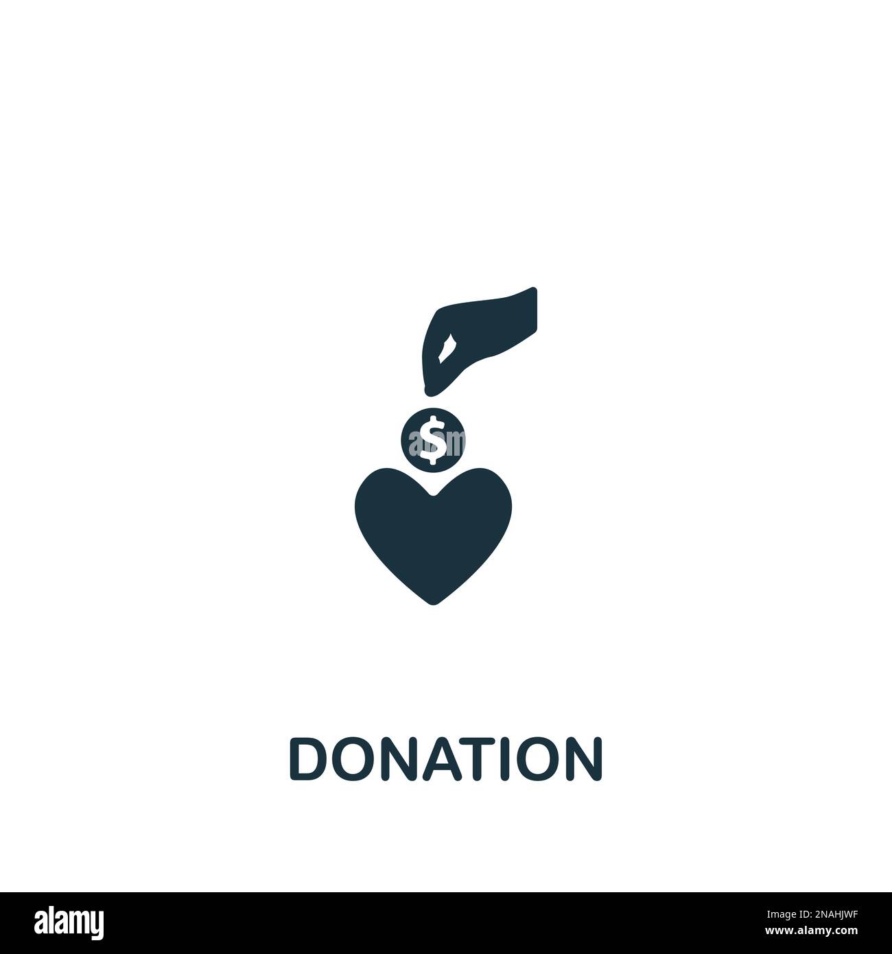 Icône de don. Affiche monochrome simple de la collection de dons. Icône ...