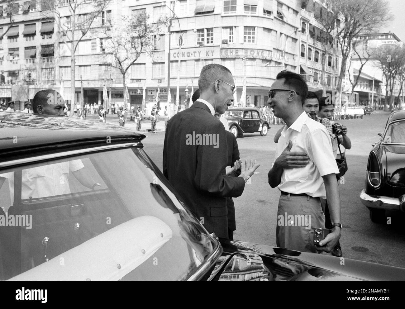 General Nguyen Ngoc Loan, right, South Vietnamese police chief who executed Nguyen Van Lem, a ...