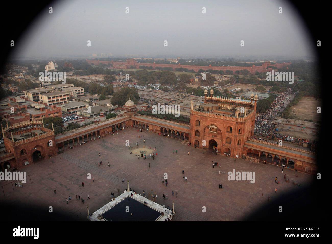 In this Thursday, Dec. 8, 2011 photo, a bird's eye view of Red Fort and ...