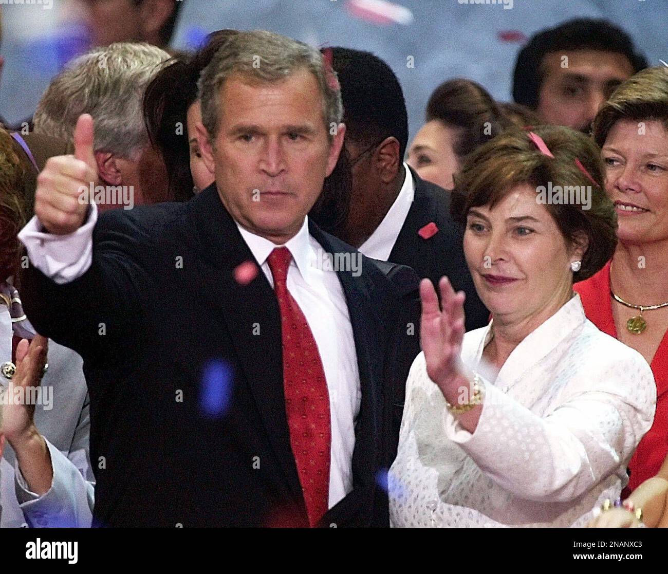 FILE - This Aug. 3, 2000 photo shows then presidential candidate George ...