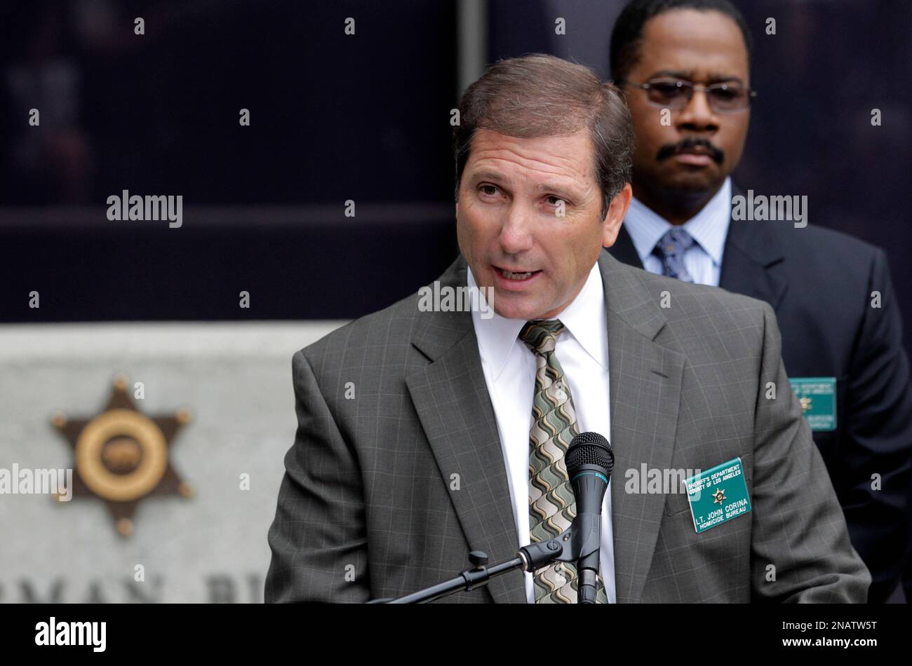 Lt. John Corina of the Los Angeles County Sheriff's Department speaks ...
