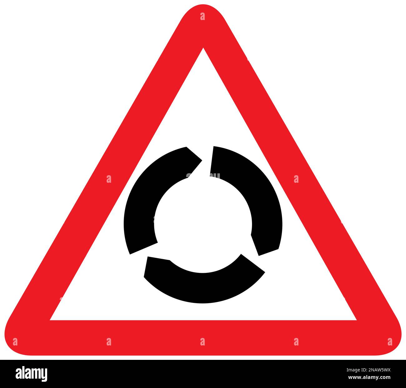 Rond point avec panneau de signalisation Banque d'images détourées - Alamy