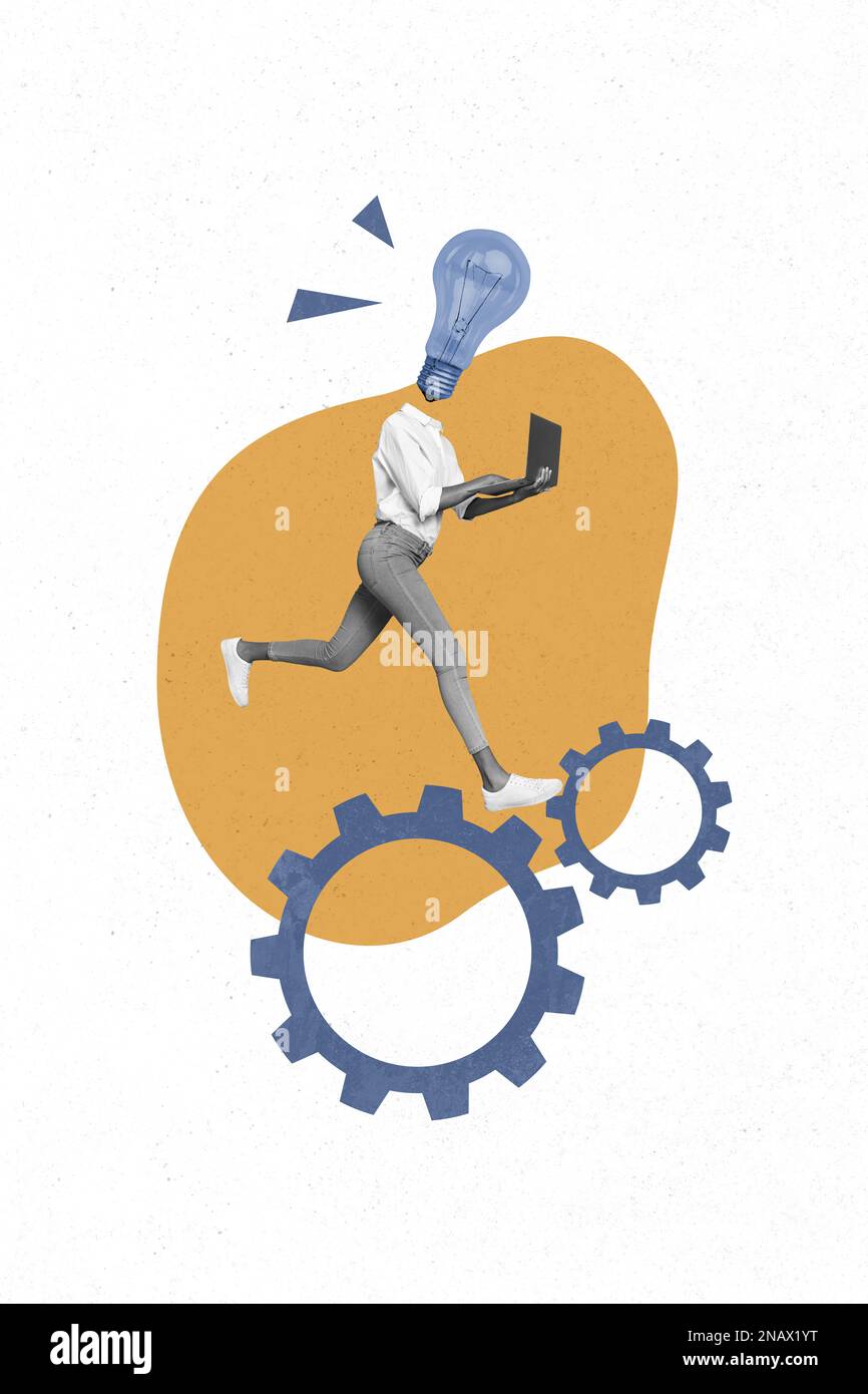 Montage vertical photo image poster croquis de la personne intelligente ...