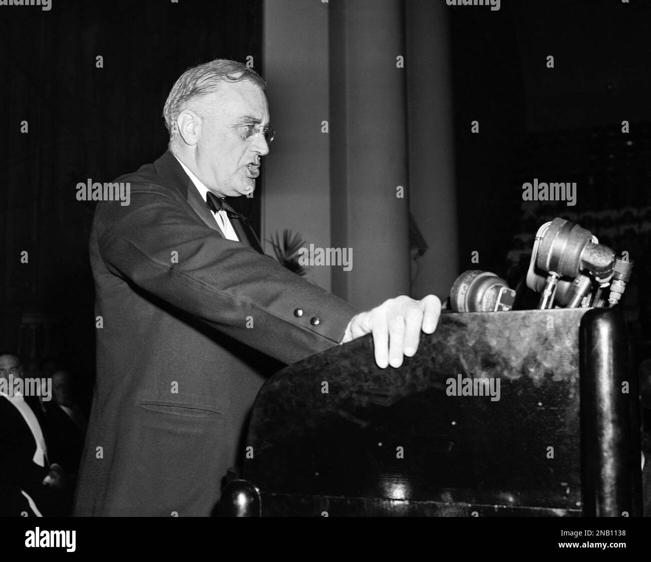 With determined mind, President Franklin D. Roosevelt as he warned that ...