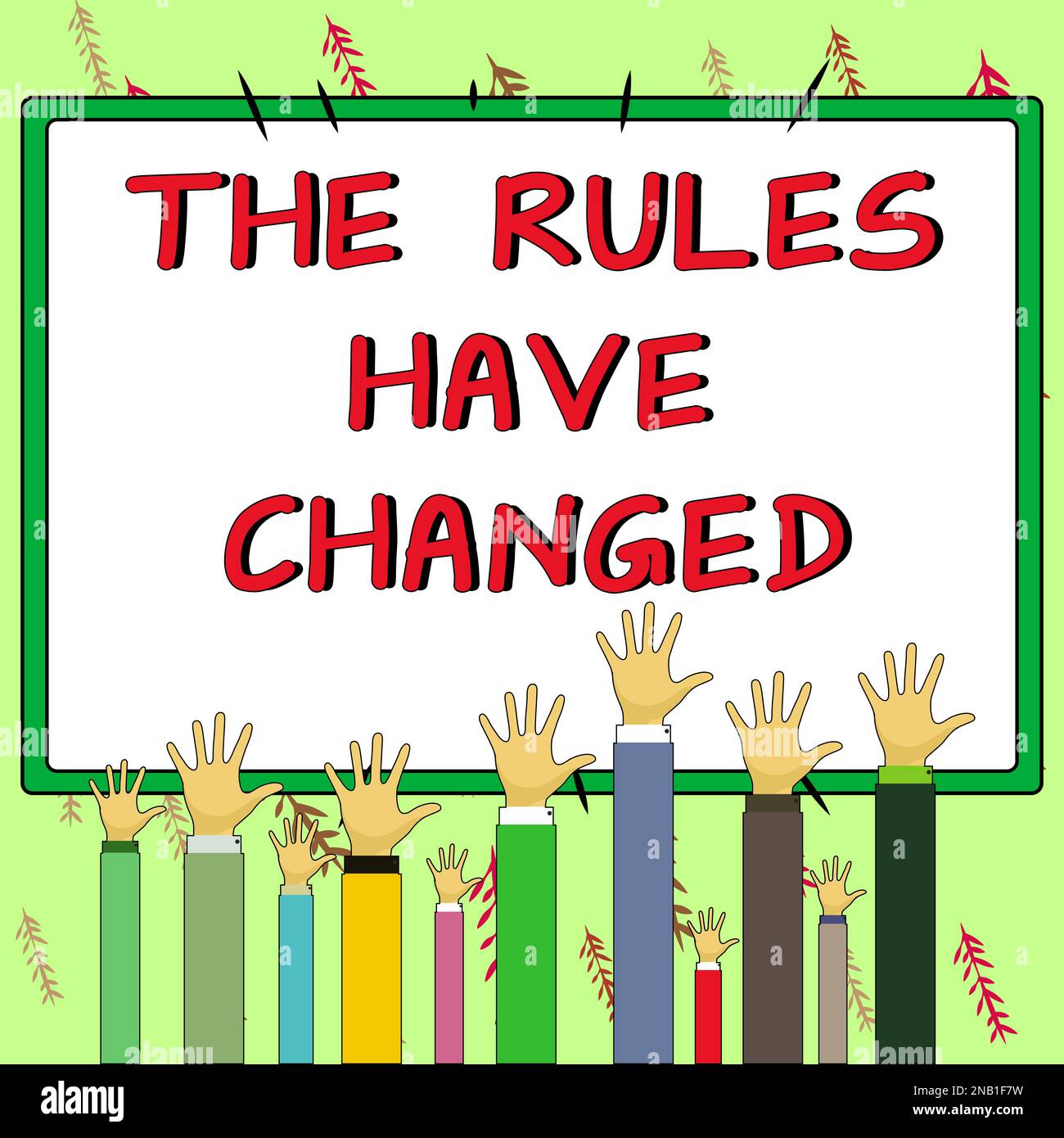 Affichage conceptuel les règles ont changé. Le mot écrit sur le contrat ...