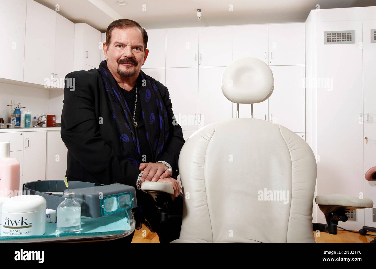 Dermatologist Arnold Klein poses for a portrait in his office in ...