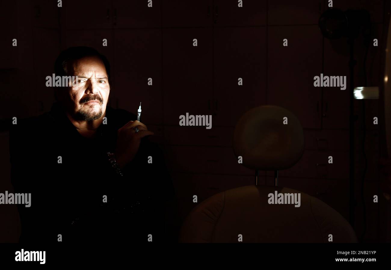 Dermatologist Arnold Klein poses for a portrait in his office in ...
