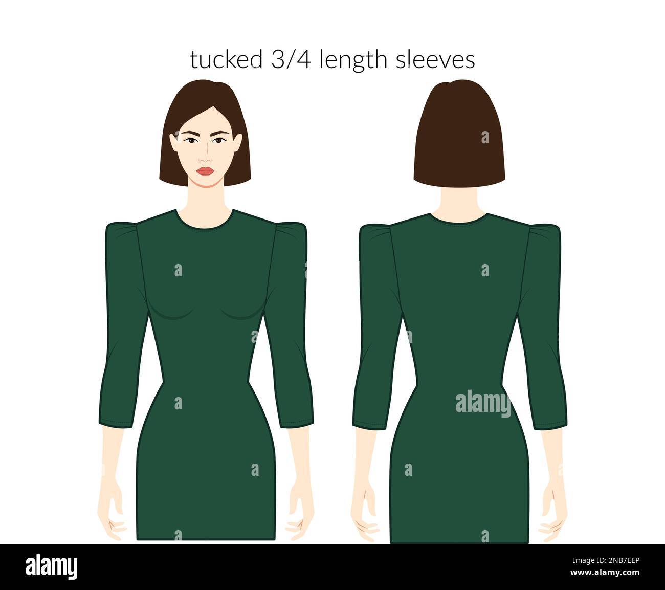 Woman body front back drawing vector Banque d'images vectorielles ...