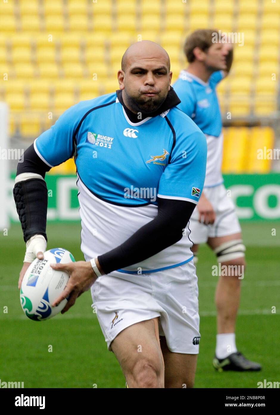 South Africa's Gurthrö Steenkamp runs with the ball during their ...