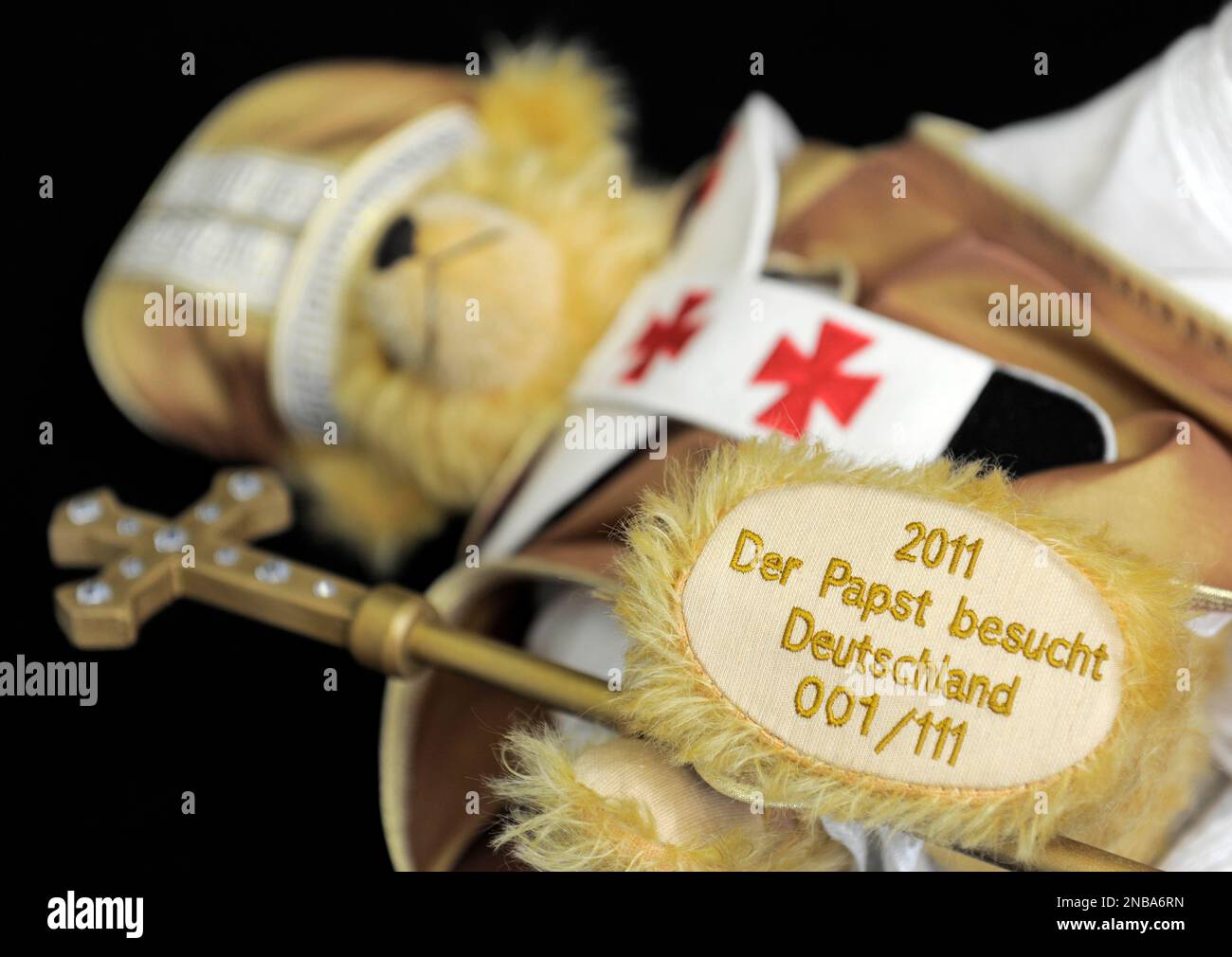 The pad of the 'Pope Benedict XVI Teddy bear' shows the limited edition ...