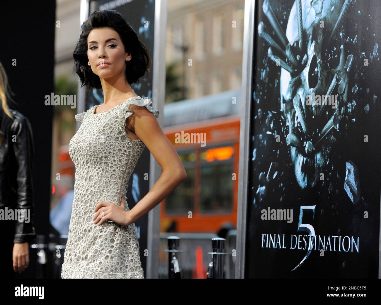 Jacqueline MacInnes Wood, a cast member in "Final Destination 5," poses at the premiere of the ...