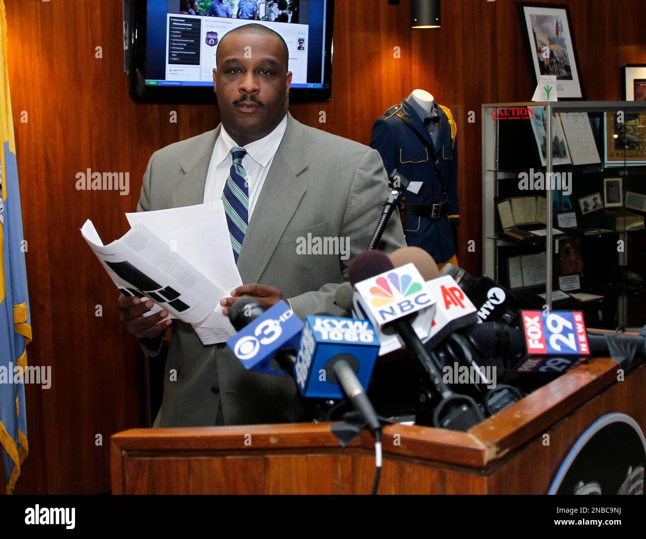 Philadelphia police homicide commander Capt. James Clark arrives to ...