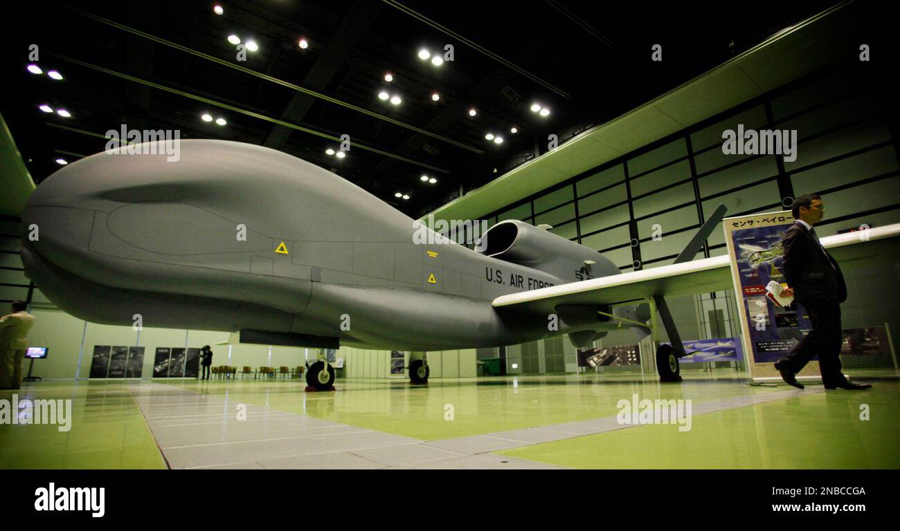 FILE - In this March 24, 2010 file photo, a mockup of Northrop Grumman ...