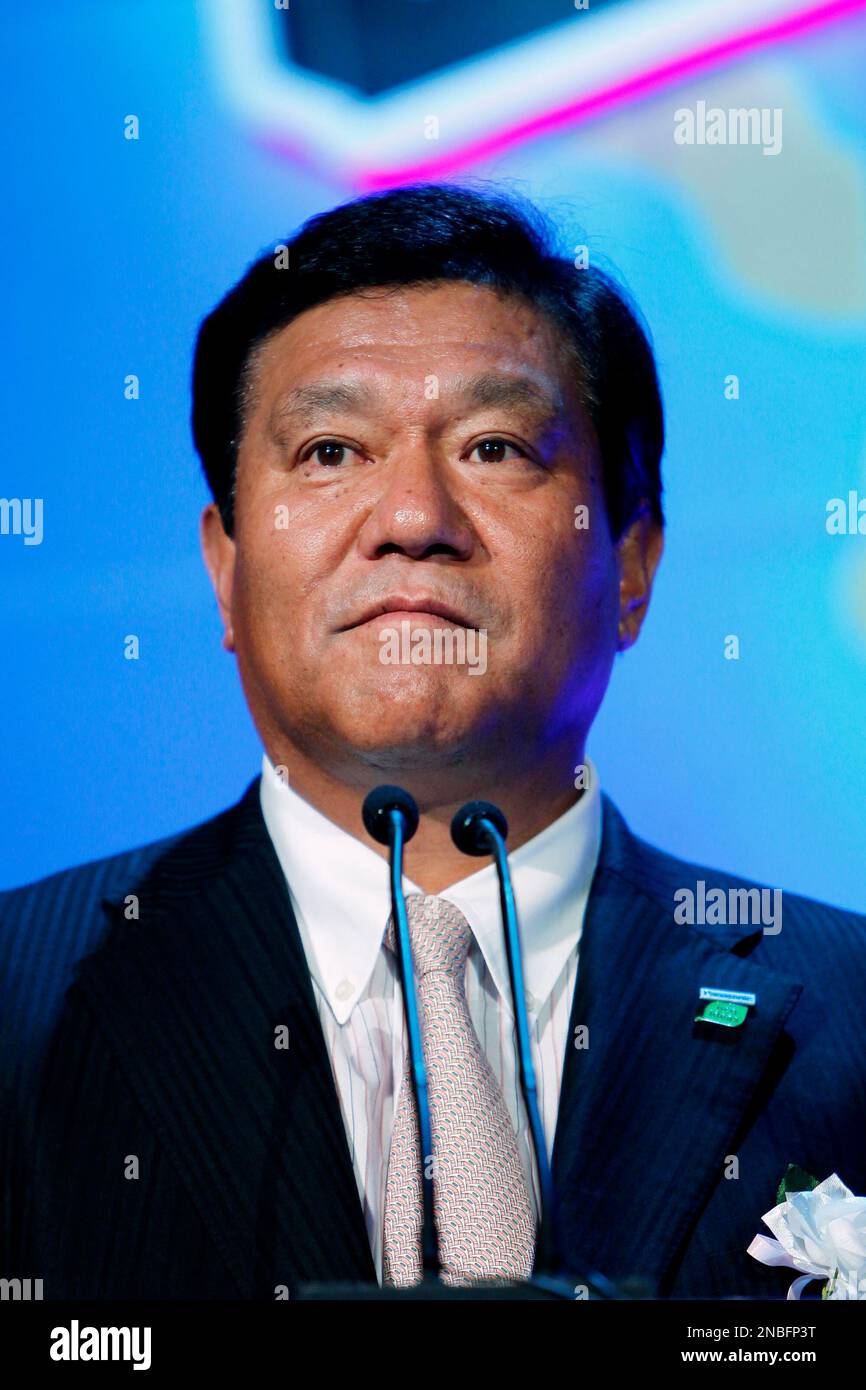 Panasonic corporation managing executive officer Takumi speaks at the ...