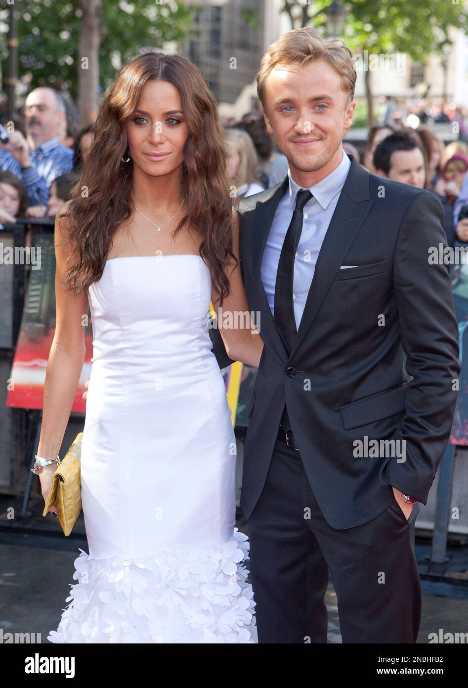 British actor Tom Felton and girlfriend Jade Olivia arrive in Trafalgar ...